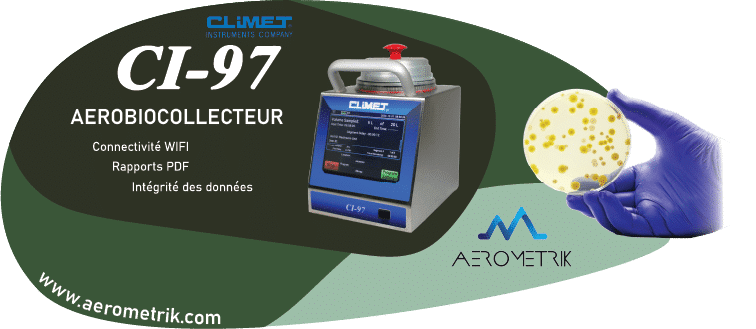 Gamme des Aérobiocollecteurs de germes CLIMET - Aerometrik